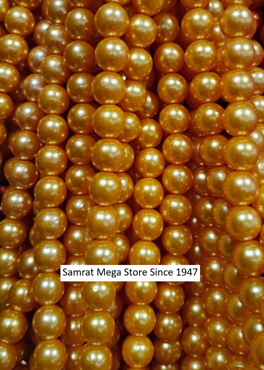Light Orange Moti Beads (Synthetic Pearl) • SamratMegaStore